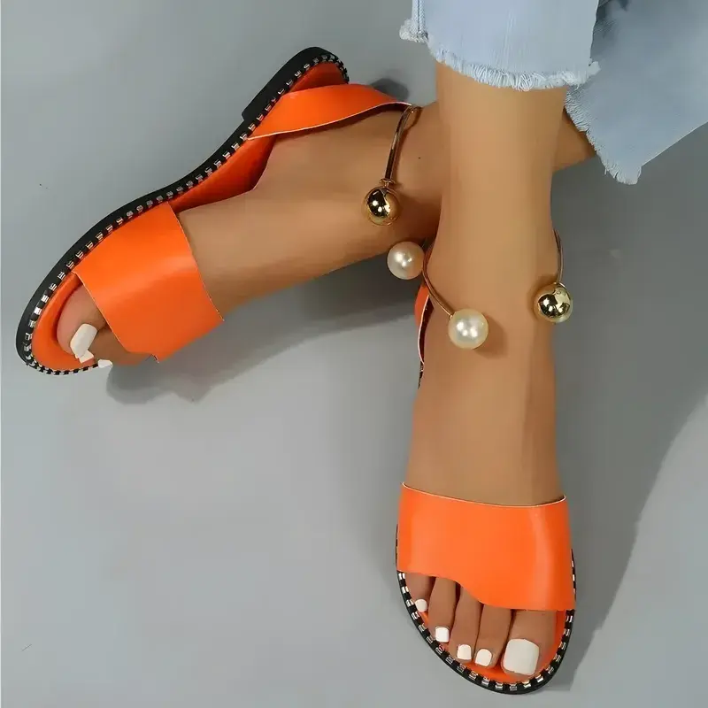 Sandales Plates Orange | Sandalini™