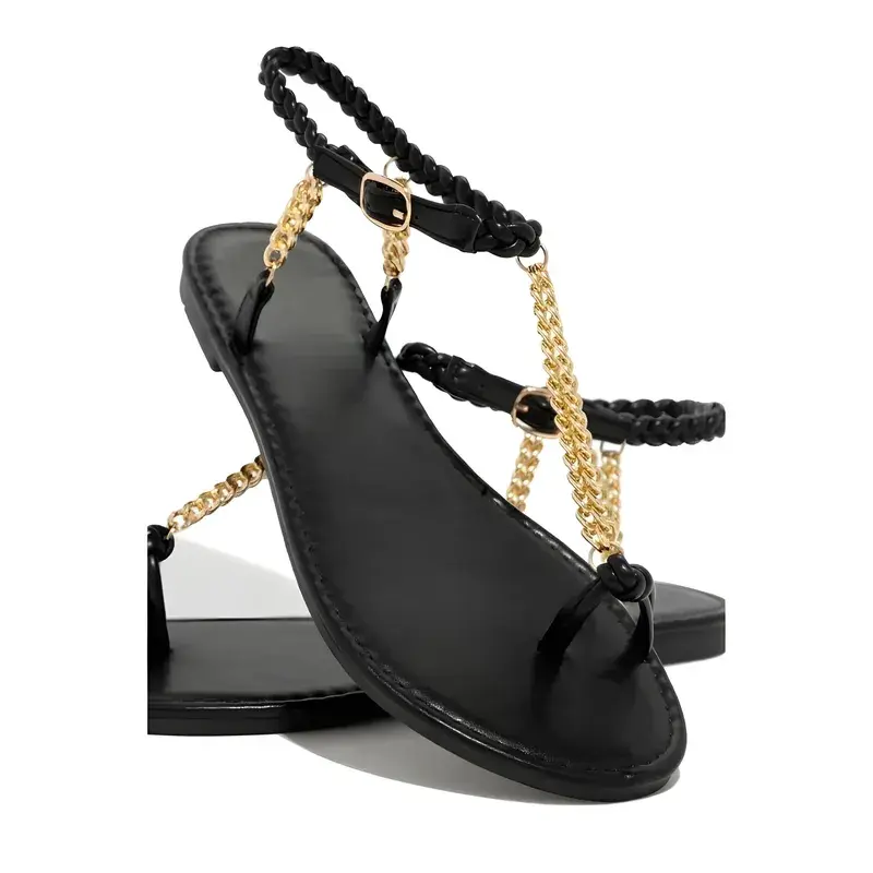 Sandale Entre Doigt Noir Bride Cheville | Sandalini™