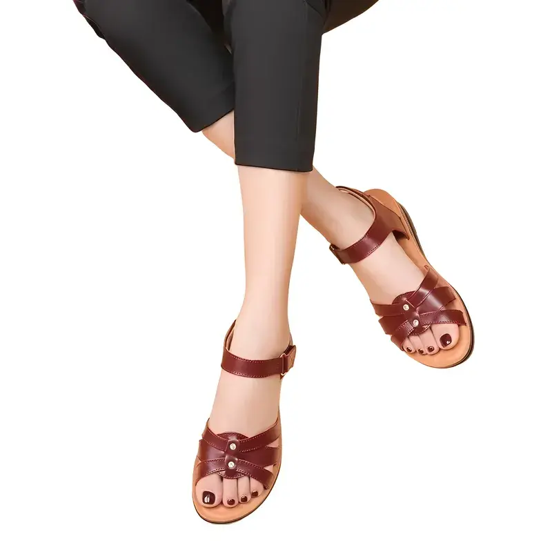 Sandales Rouges Cuir | Sandalini™