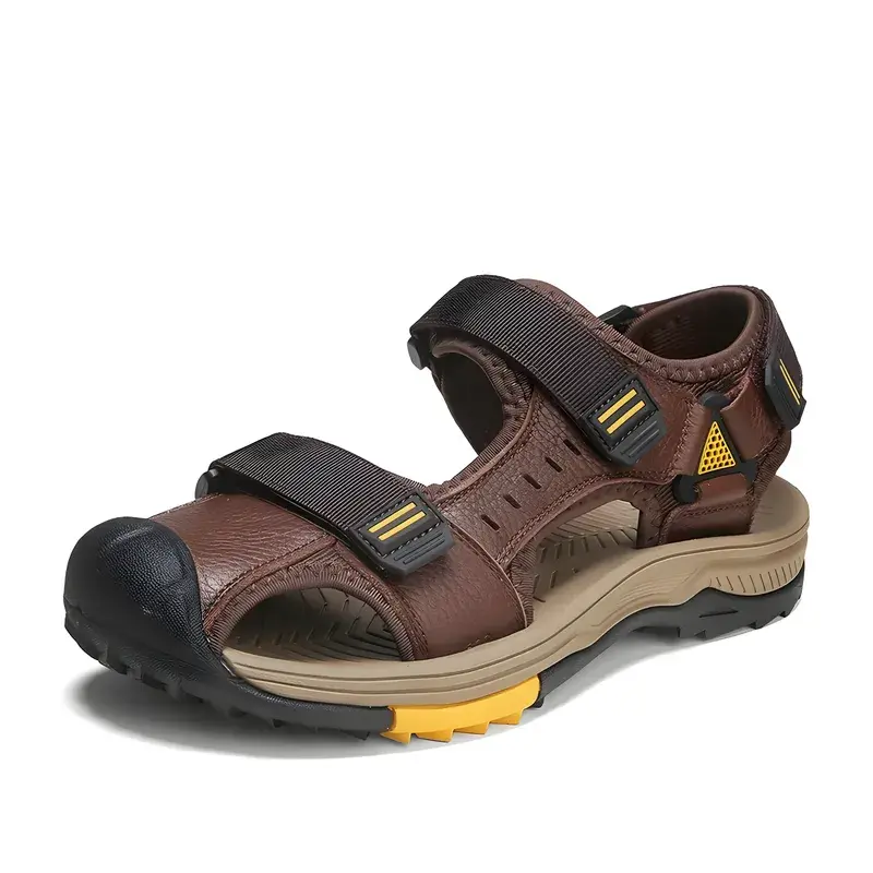 Sandale Bout Fermé En Cuir Homme A Scratch | Sandalini™